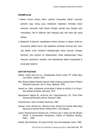 Maqhasid as syariah dan qishas pemikiran | PDF