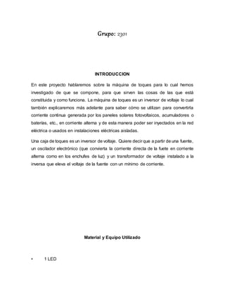 Maquina de toques | DOCX