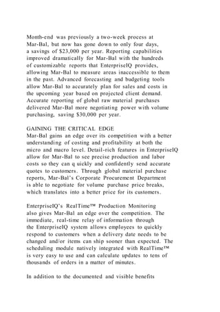 MAR-BAL INCORPORATEDQUARTER OF A MILLION DOLLARS IN SAVING | DOCX