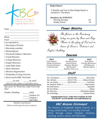 The Worship of God at Knightdale Baptist Mar 16, 2014 bulletin | PDF