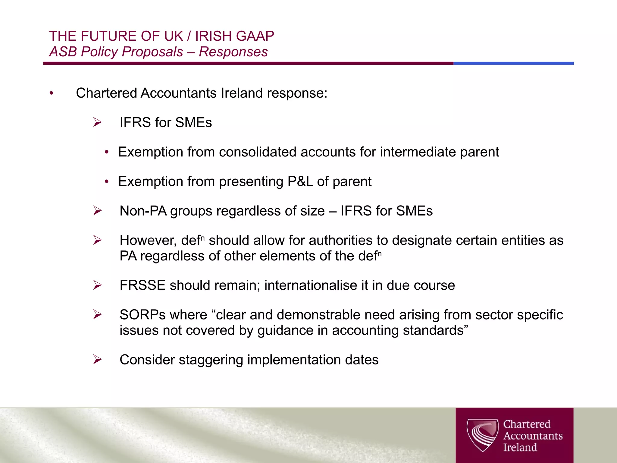 Future of Irish GAAP and IFRS for SME | PPT
