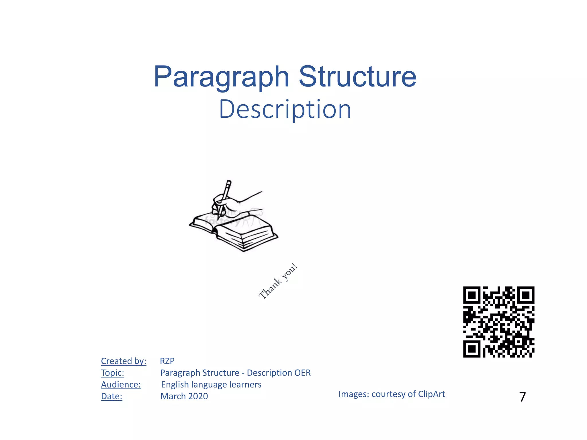 PARAGRAPH STRUCTURE: DESCRIPTION | PPTX