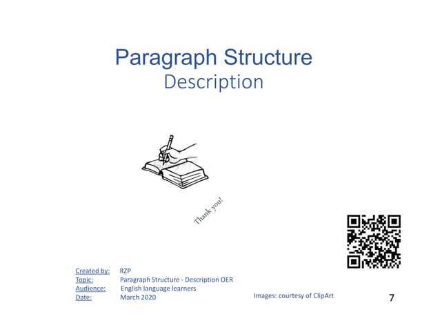 PARAGRAPH STRUCTURE: DESCRIPTION | PPT
