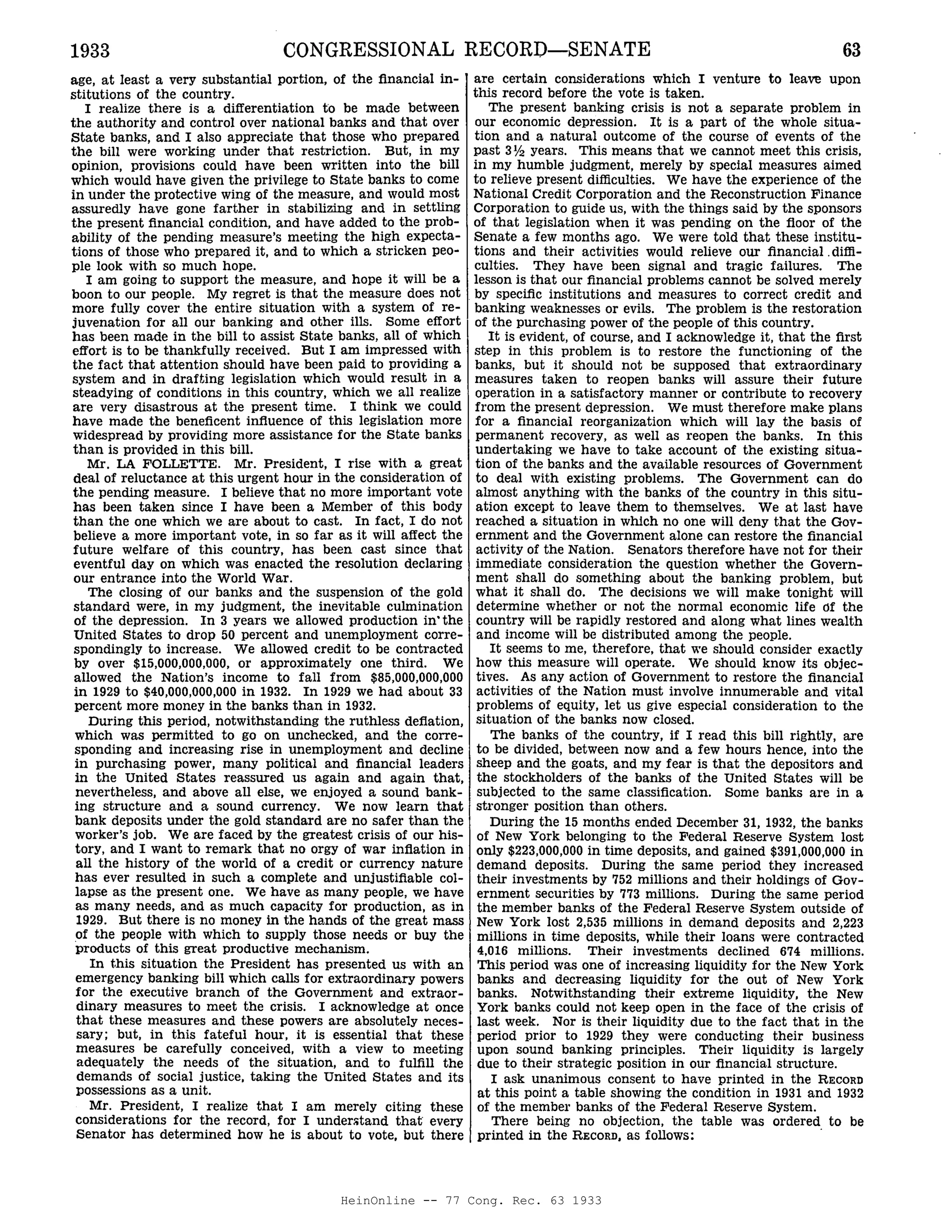 Mar 9, 1933 Congressional Record h.r. 1491 bottom pg 75 then McFadden pg 80 | PDF
