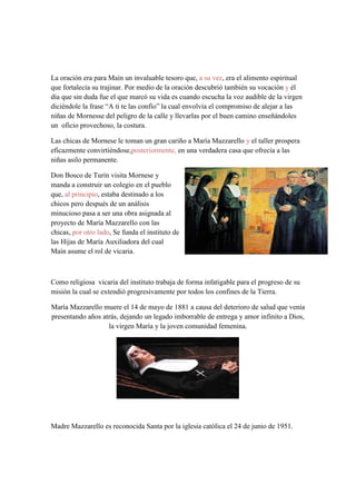 Biografía de María dominga mazzarello | DOCX