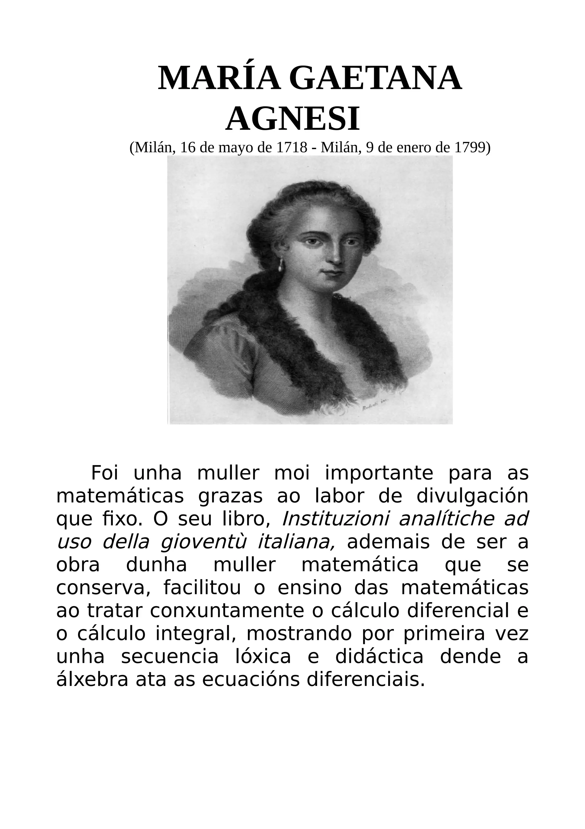 María gaetana agnesi | PDF