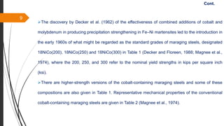Maraging Steels (Properties, Microstructure & Applications) | PPTX