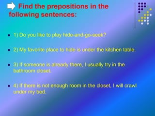 Learning about prepositions | PPTX