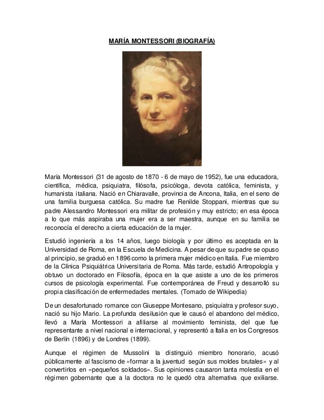 Biografia De Maria Montessori Ebiografia - vrogue.co