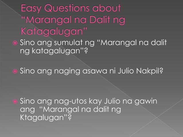 Marangal na dalit ng katagalugan | PPTX | World/International Music | Music