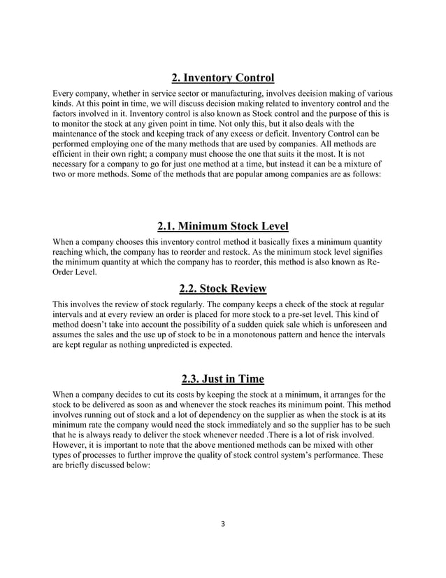 Tools Commonly Used for Inventory Control | PDF