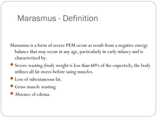 Marasmus by santhosh k chacko | PPT | Nutrition | Healthy Living