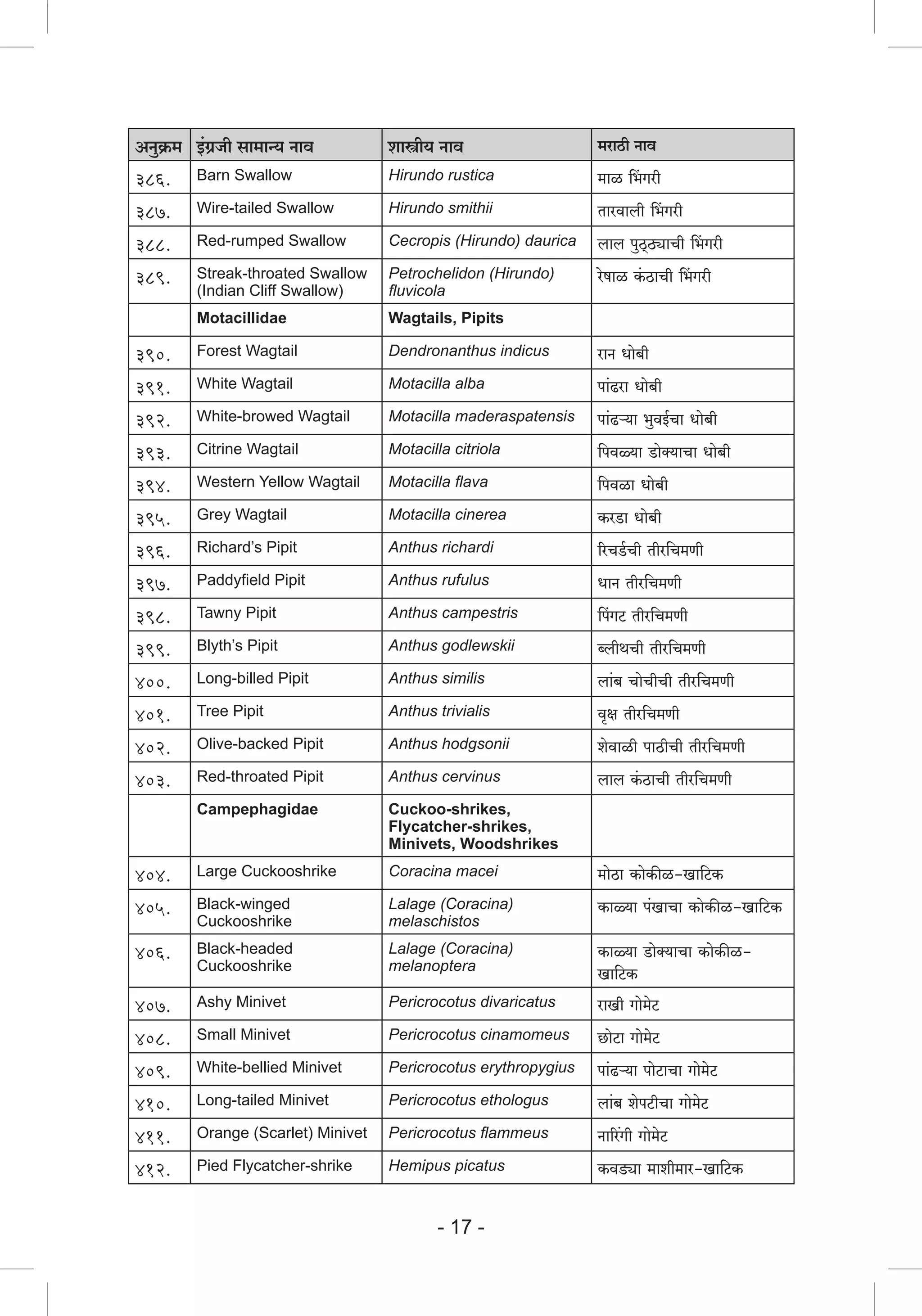 Marathi bird names bnhs and maharashtra pakshi mitra 2016 | PDF
