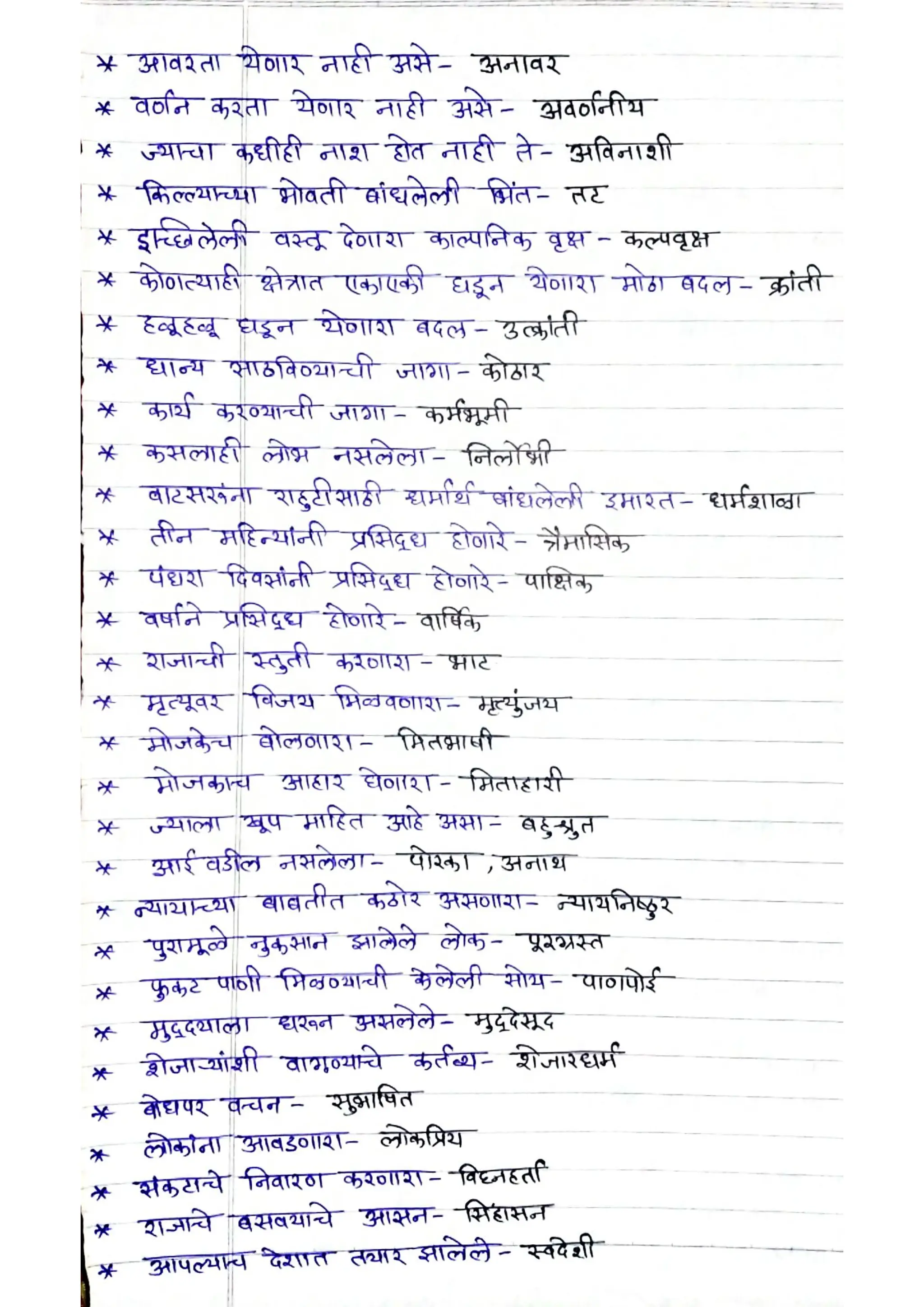 Marathi Grammar (One Word Substitution) | PDF