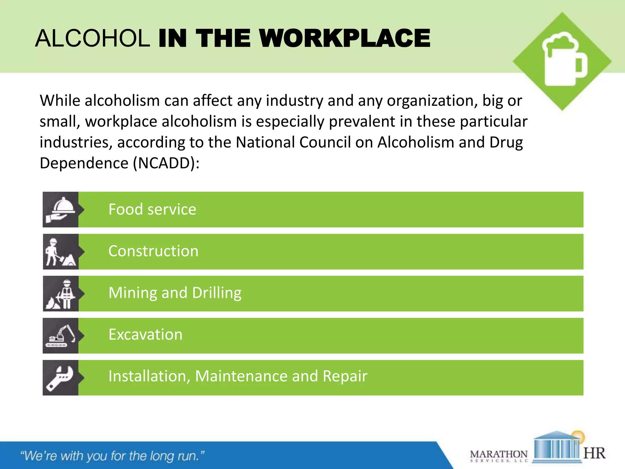Drugs & Alcohol in the Workplace - Marathon HR | PPTX