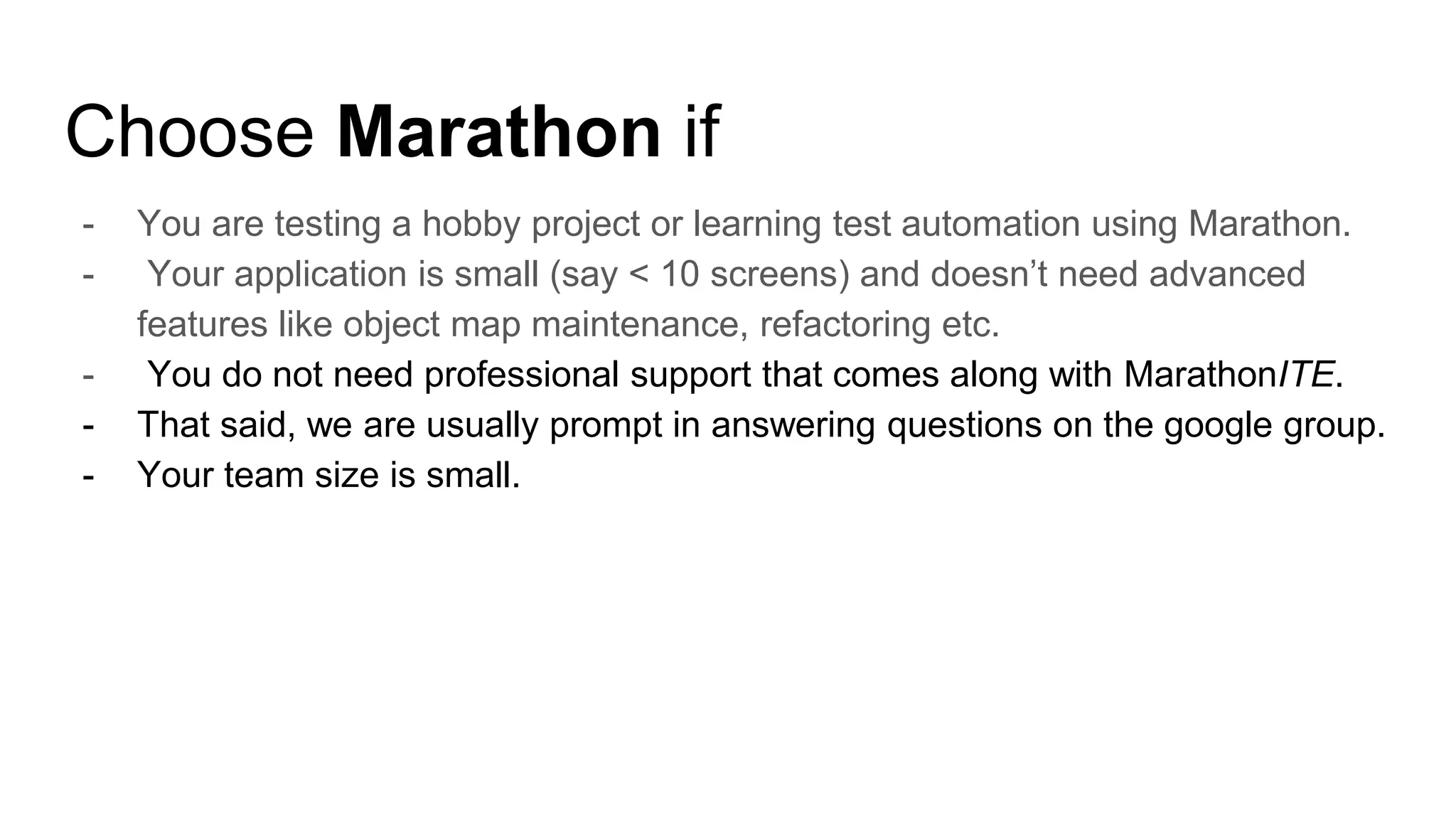 Marathon Testing Tool | PPT