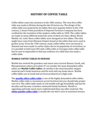 HISTORY OF COFFEE TABLE | PDF