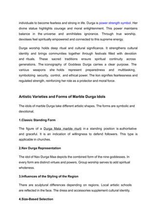 Marble Statue of Goddess Durga – Significance, Varieties, and How to ...