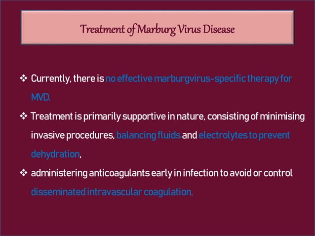 Marbug Virus disease and treatment slideshare | PPTX