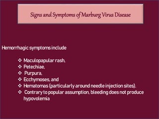 Marbug Virus disease and treatment slideshare | PPTX