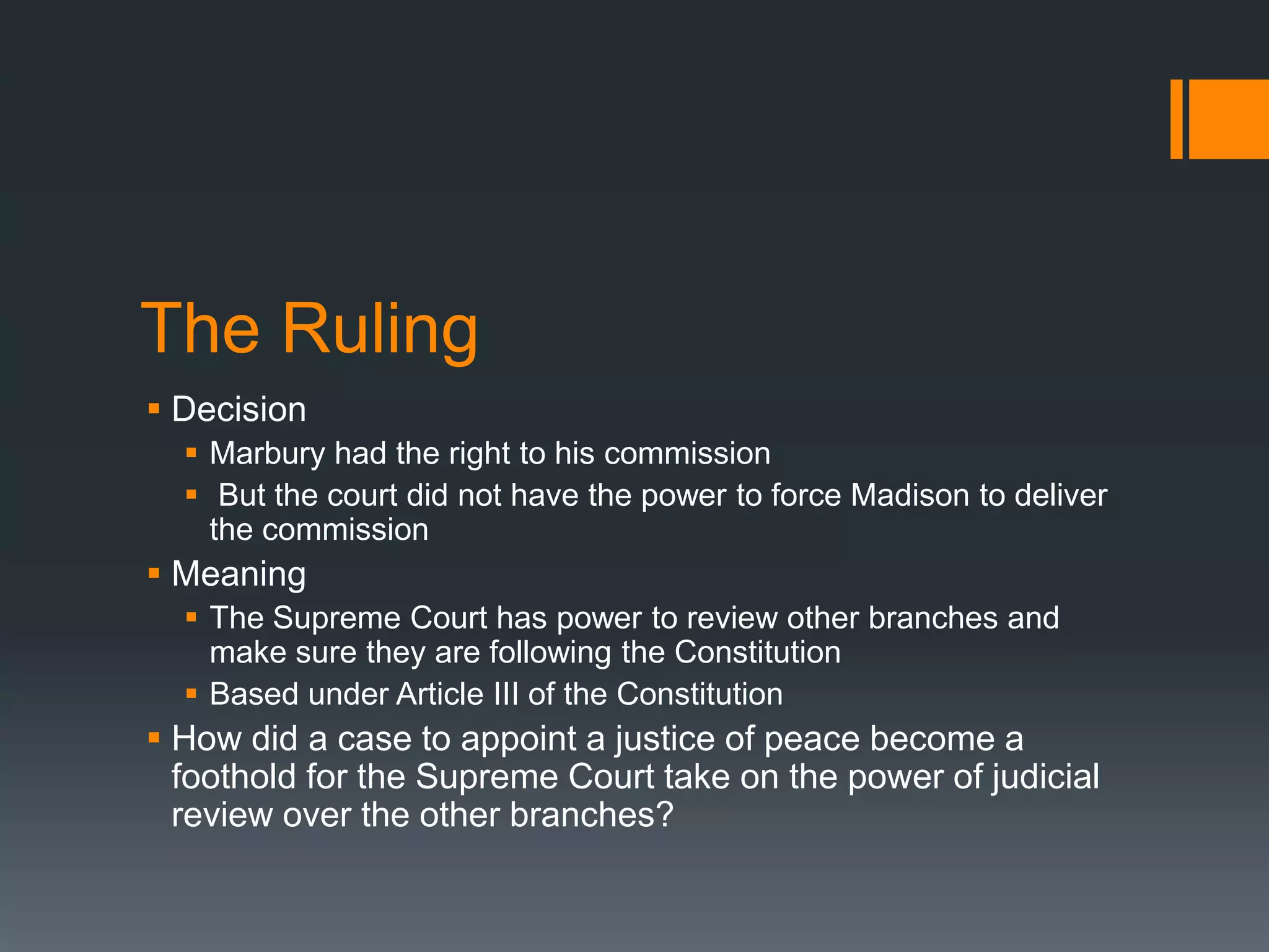 Marbury v madison | PPTX