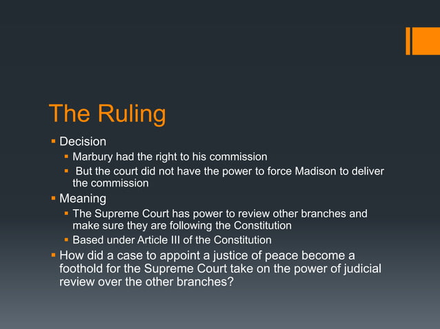Marbury v madison | PPTX | Law