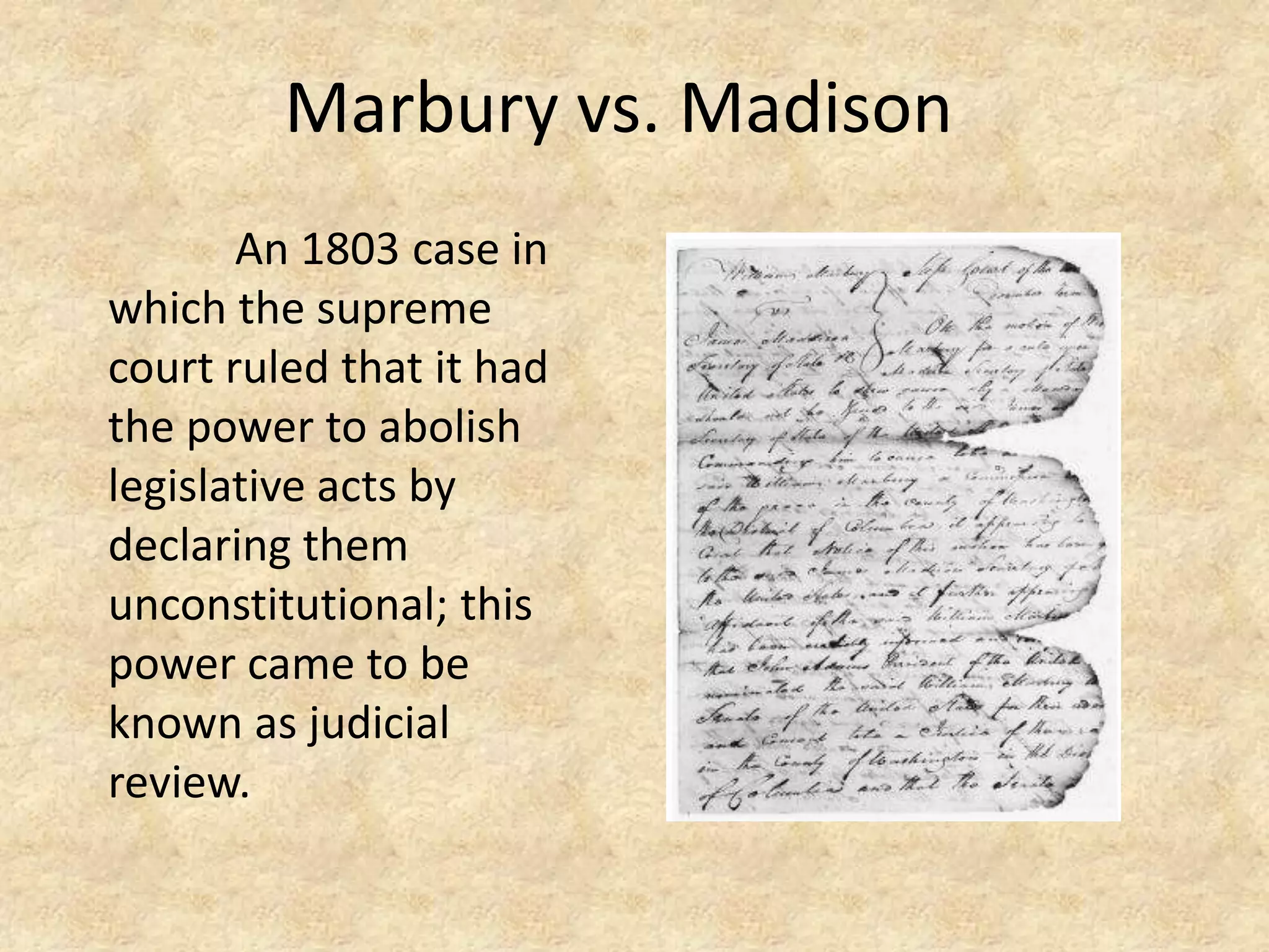 Marbury vs Madison | PPTX | Law