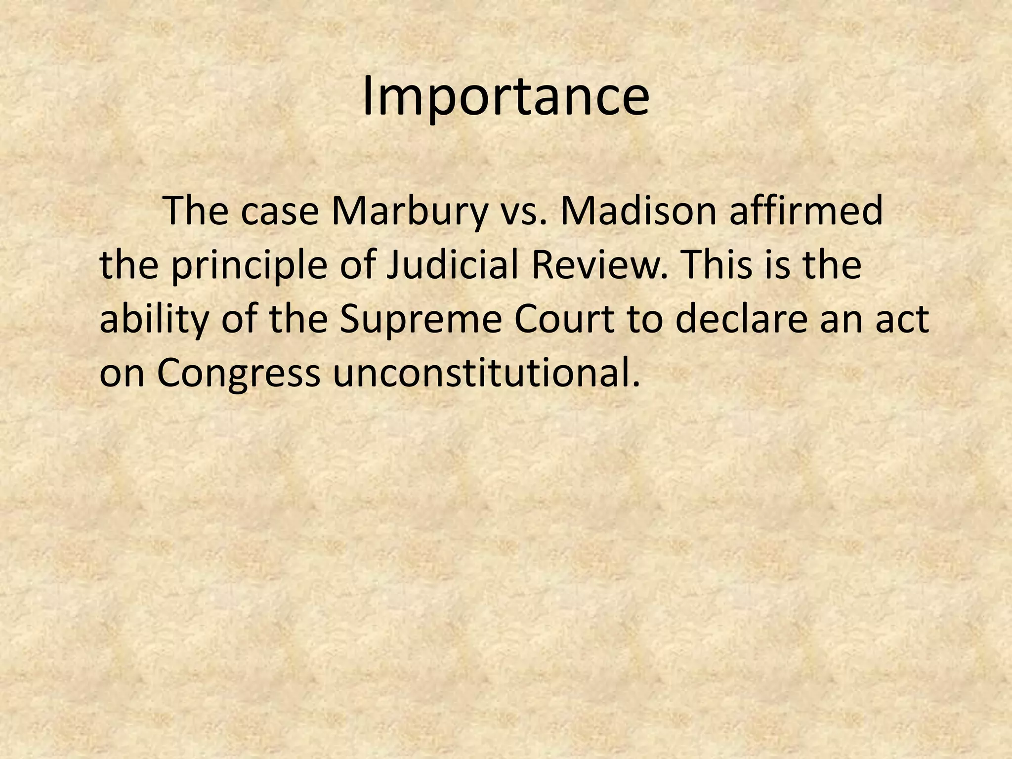 Marbury vs Madison | PPTX | Law