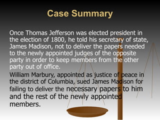 Marbury vs madison | ODP