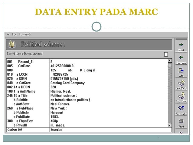 Machine Readable Catalog