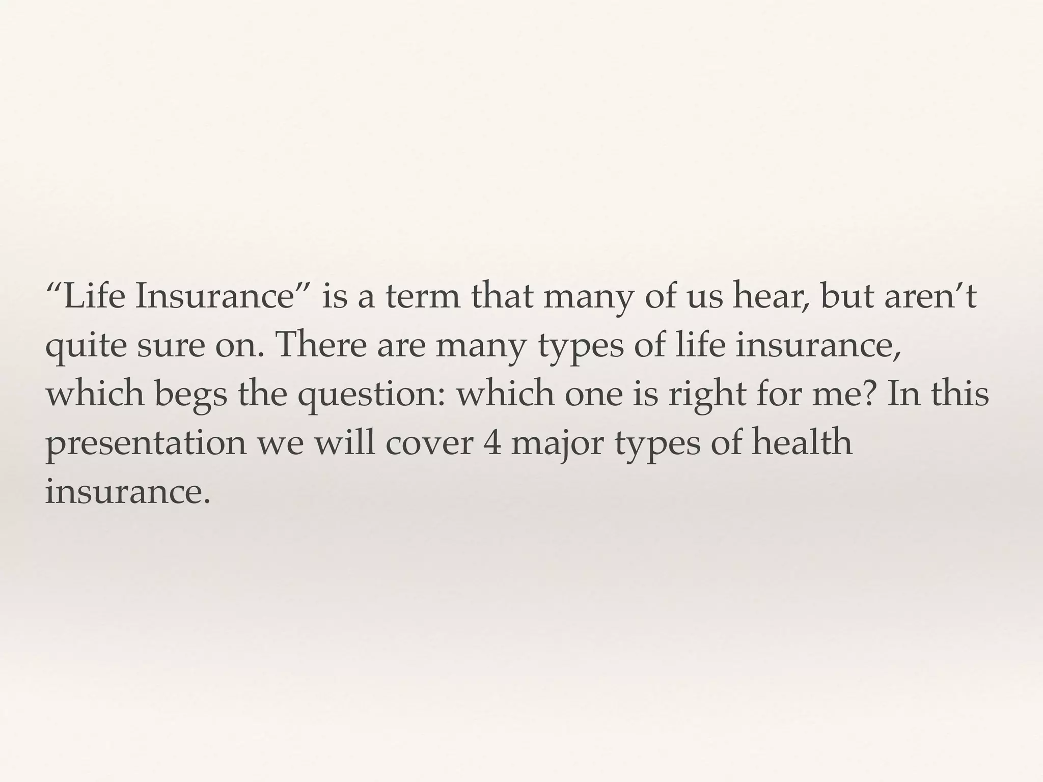 4 Types of Life Insurance | PPT