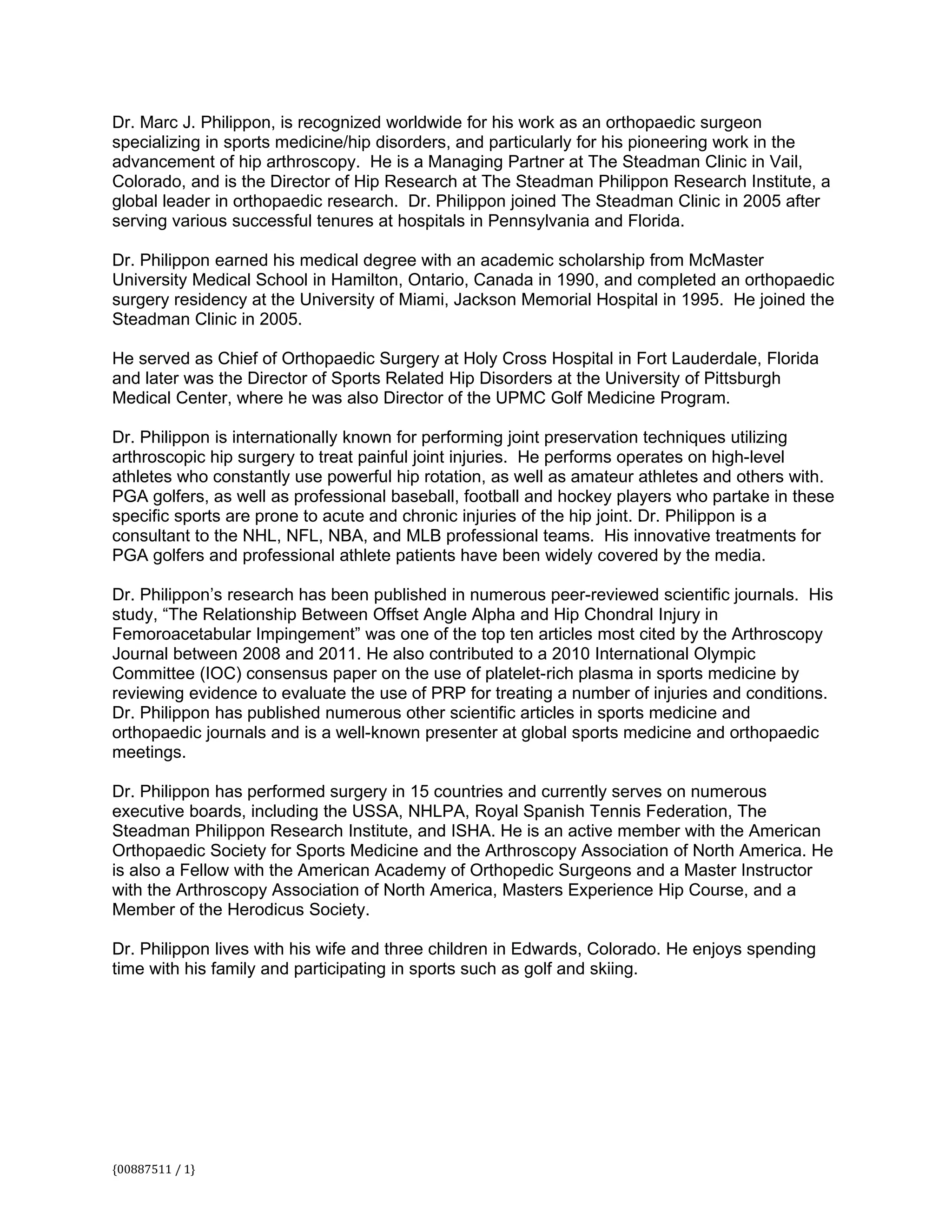 Marc Philippon Bio | DOC