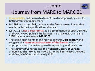 Marc 21 | PPTX | Desktop Publishing | Computer Software and Applications