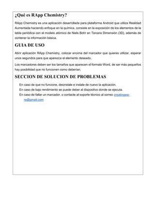 Marcadores para o RApp Chemistry | PDF