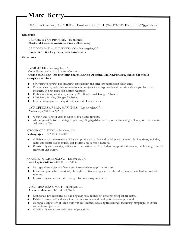Marc Berry - resume Marc Berry - resume