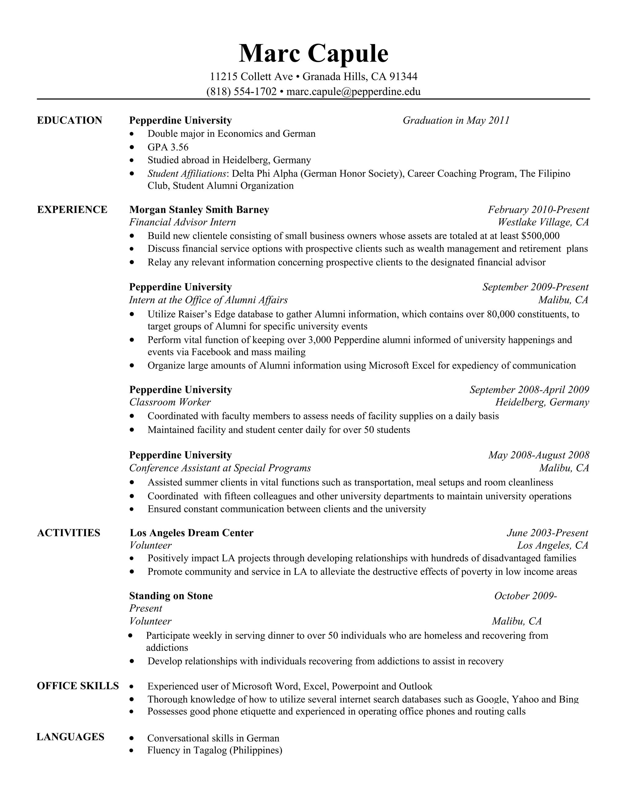 Marc Capule Resume | DOC