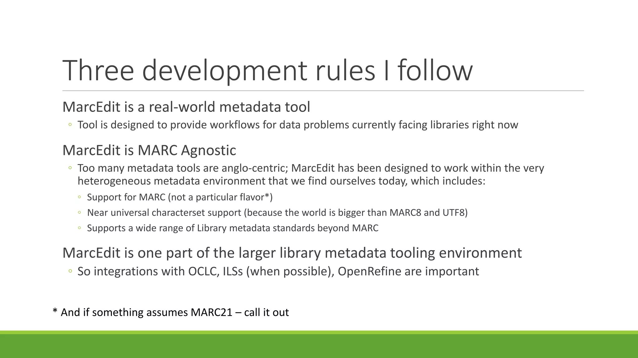 Fitting MarcEdit into the library software ecosystem | PPT