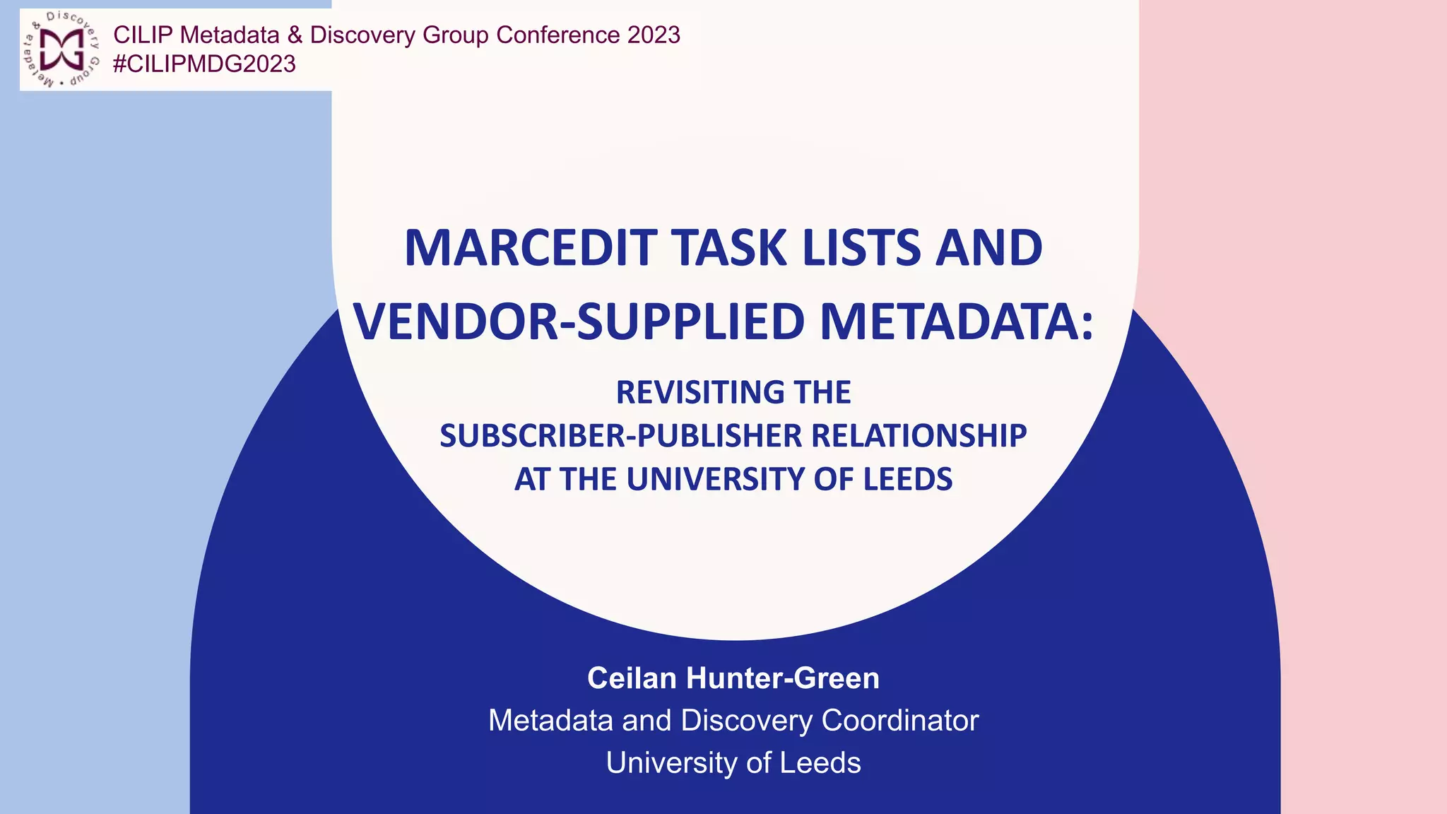 MarcEdit task lists and vendor-supplied metadata : revisiting the ...