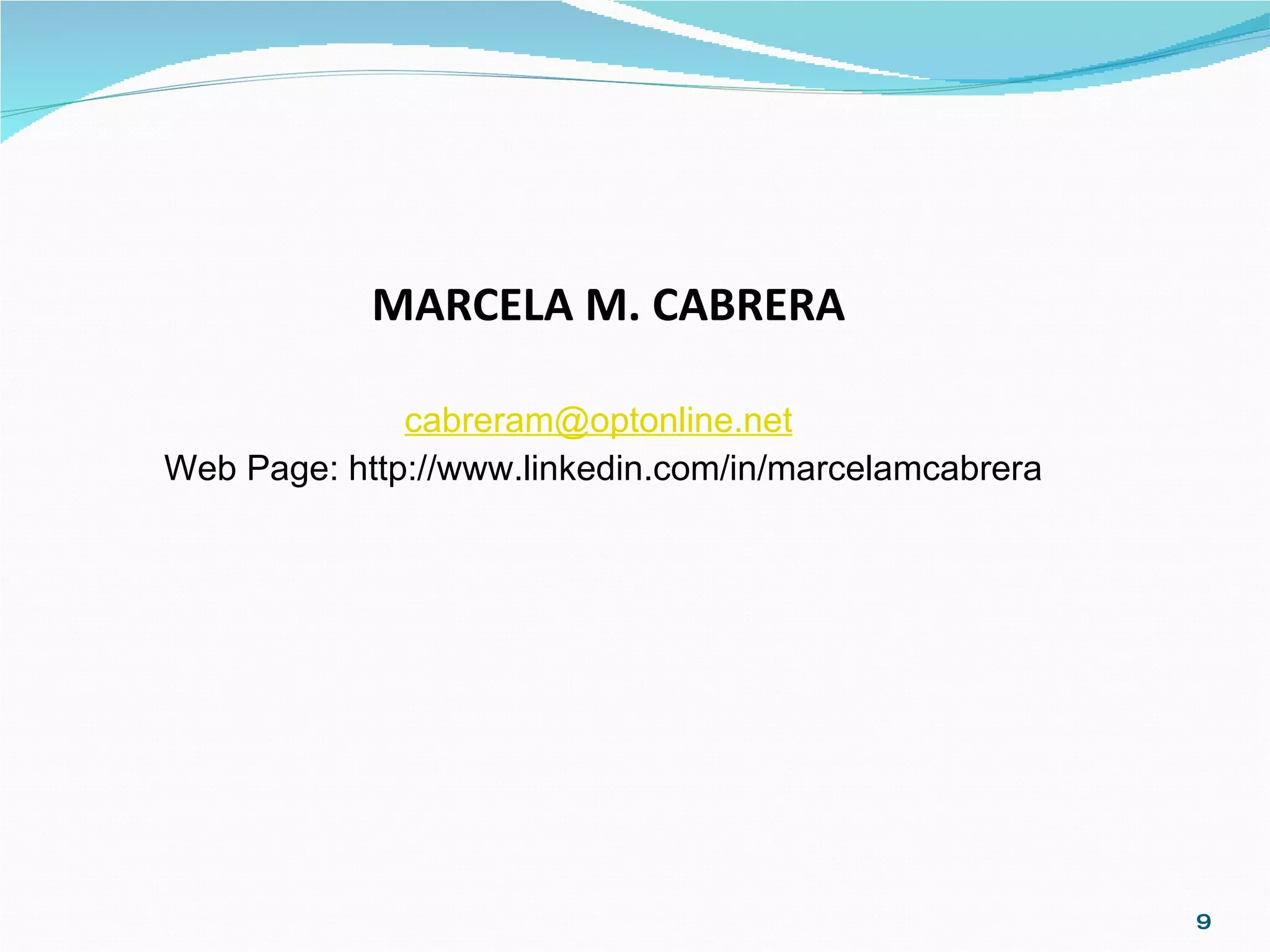 Marcela Cabrera Overview Version 2 | PPT