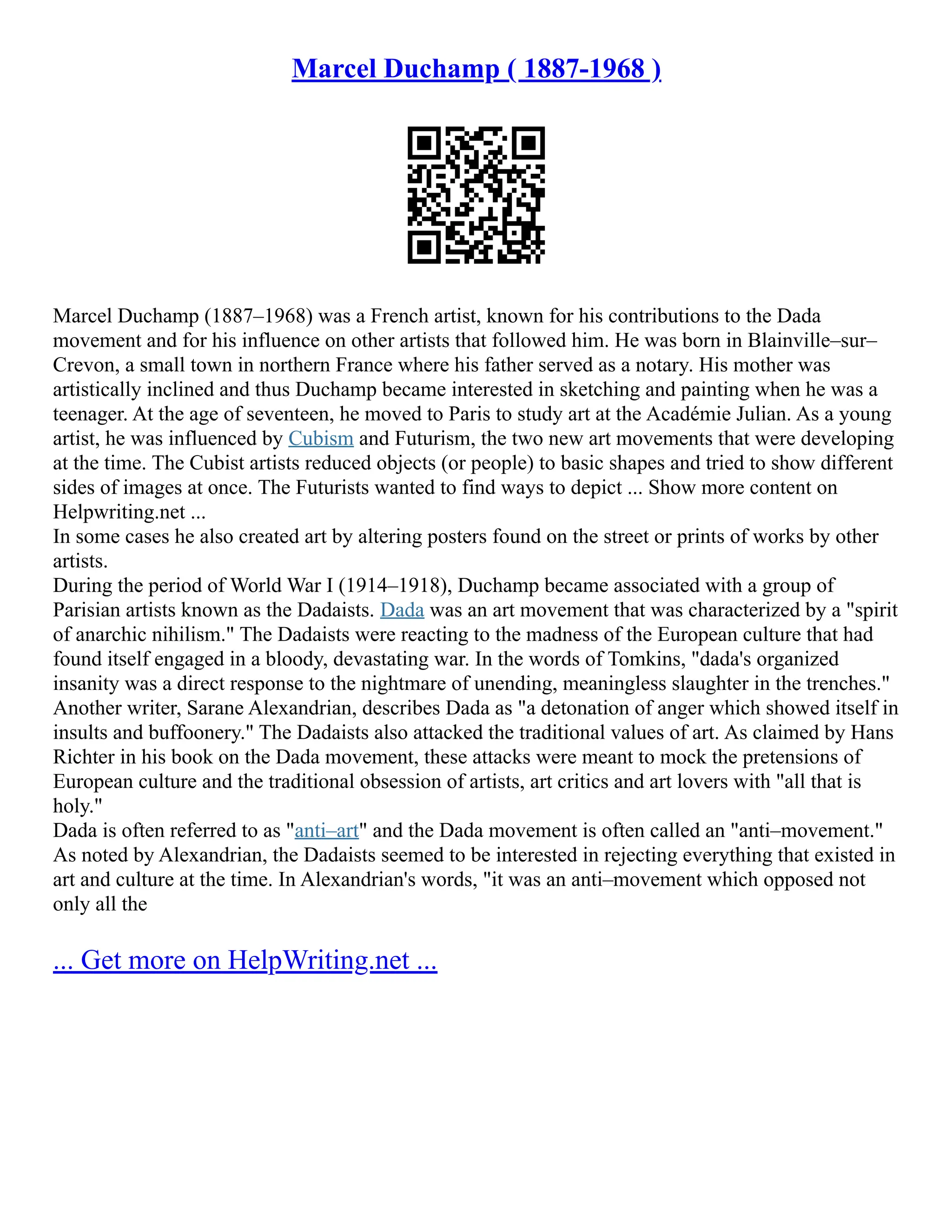 Marcel Duchamp ( 1887-1968 ) | PDF