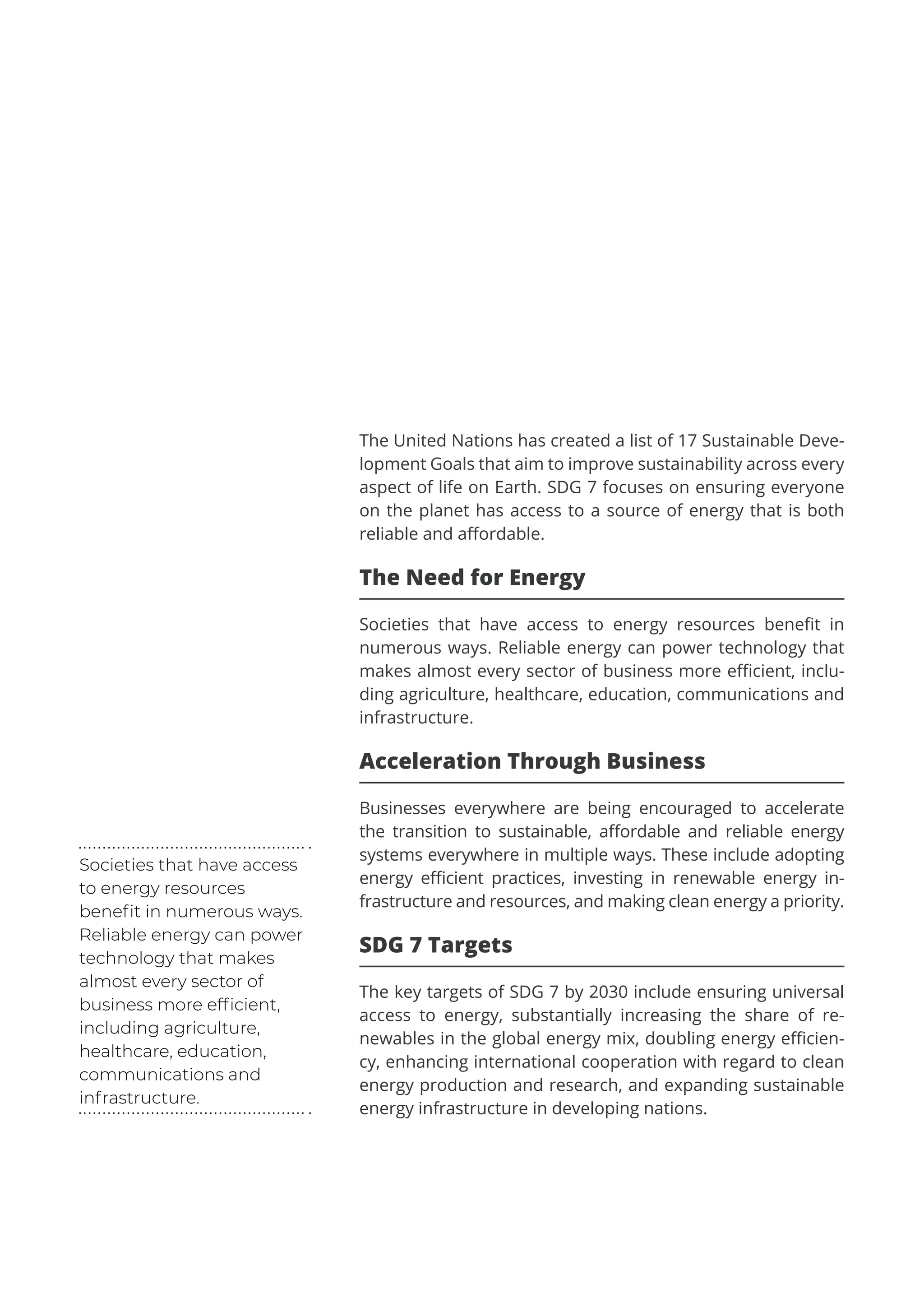 Sustainable Development Goal 7: Access to Energy | PDF