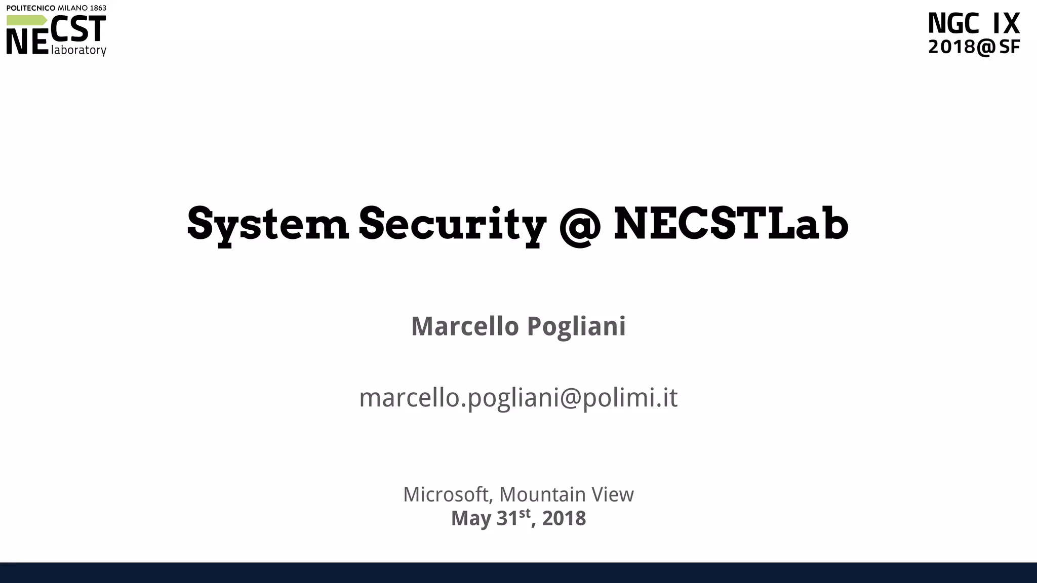 System Security @ NECSTLab | PPT