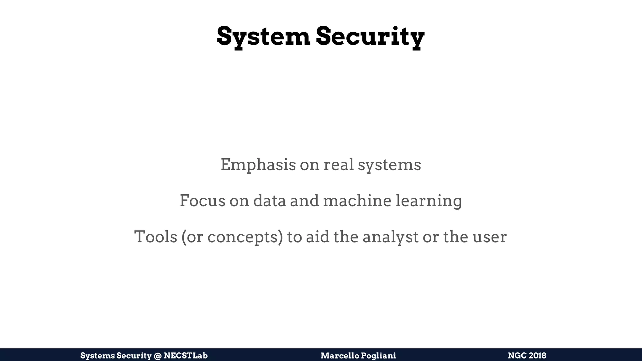 System Security @ NECSTLab | PPT