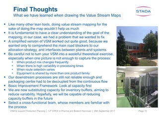 Using VSM to support the definition of Production Planning strategies ...
