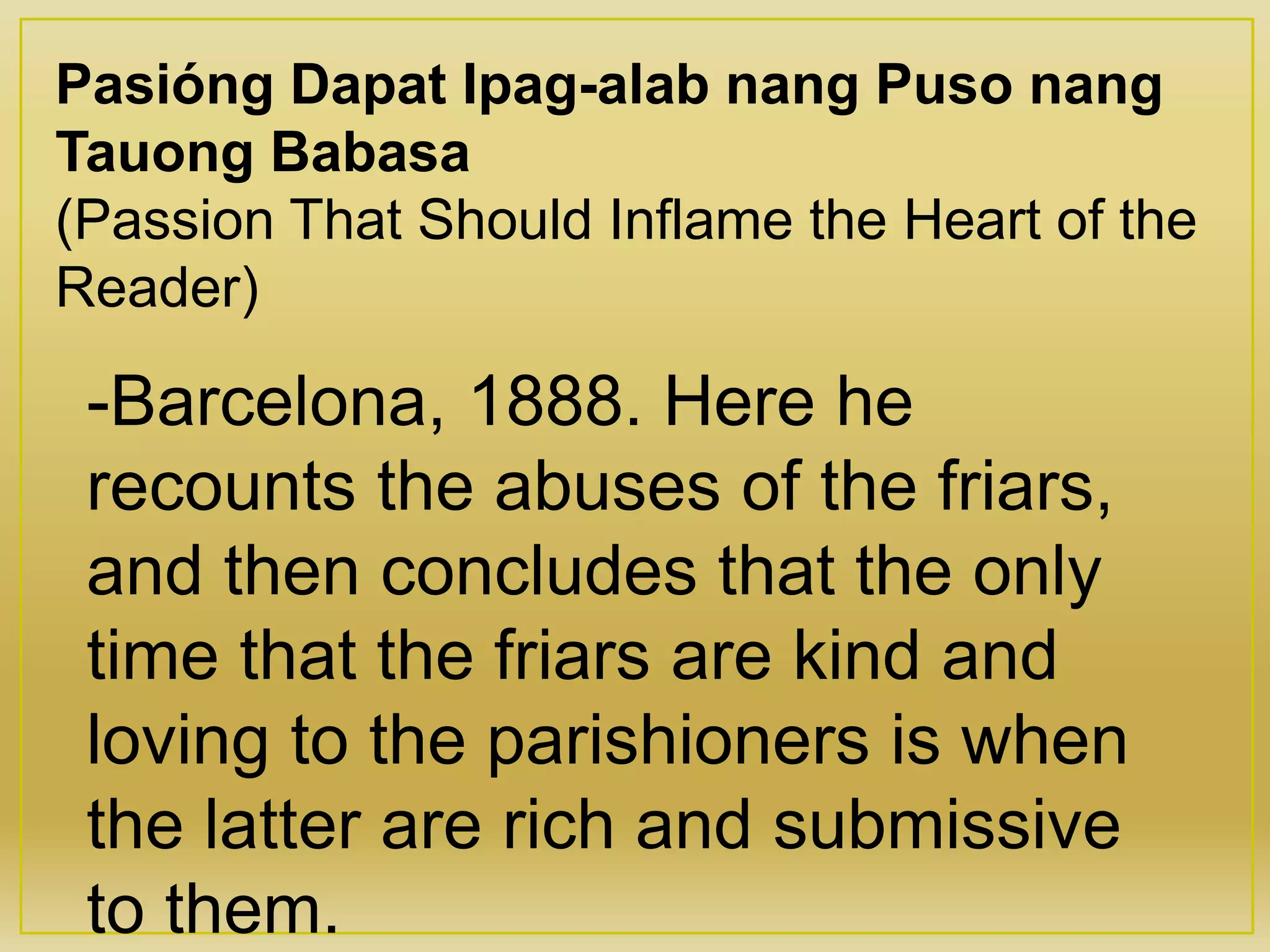 Marcelo h del pilar and his works | PPTX