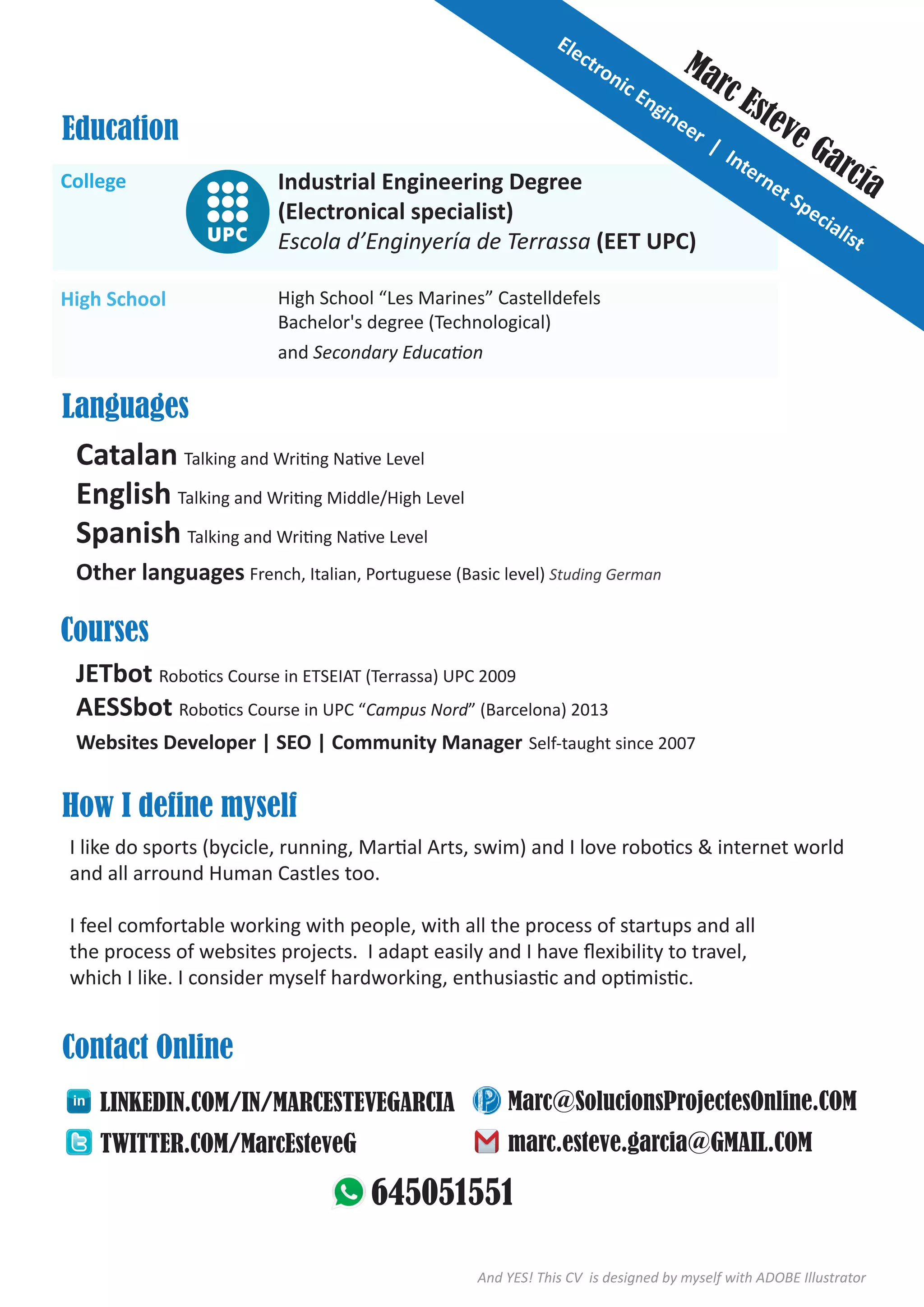 CV Marc Esteve Garcia (ENGLISH VERSION) Updated 2015 | PDF