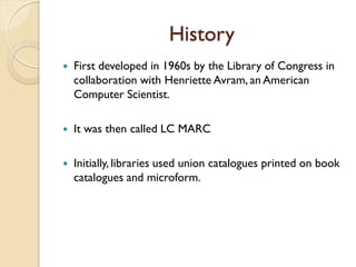 Marc formats : Facilitating sharing of Catalogue Records | PPT