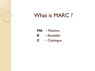 Marc formats : Facilitating sharing of Catalogue Records | PDF