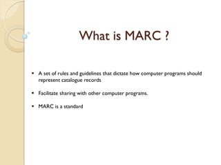 Marc formats : Facilitating sharing of Catalogue Records | PDF