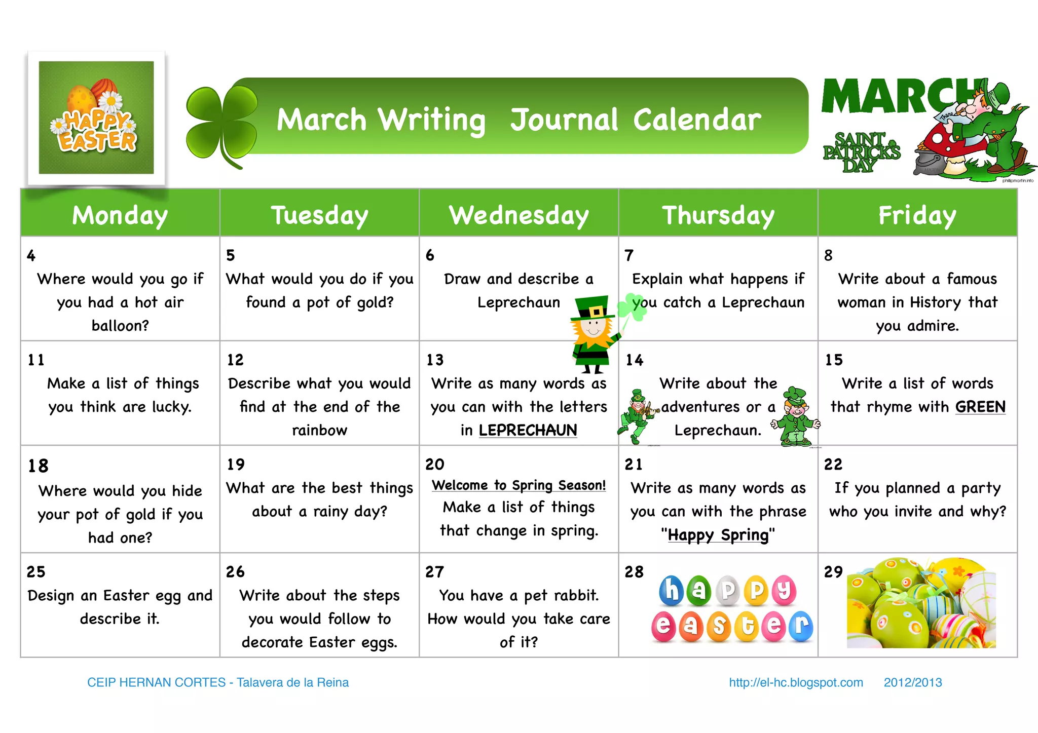 March Writing Journal | PPT